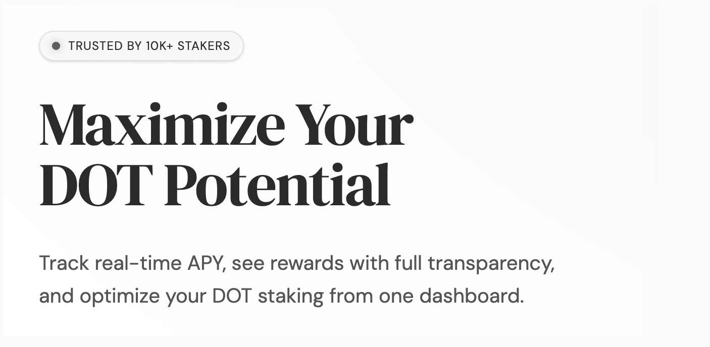 Stake DOT - Polkadot Cloud Staking Dashboard